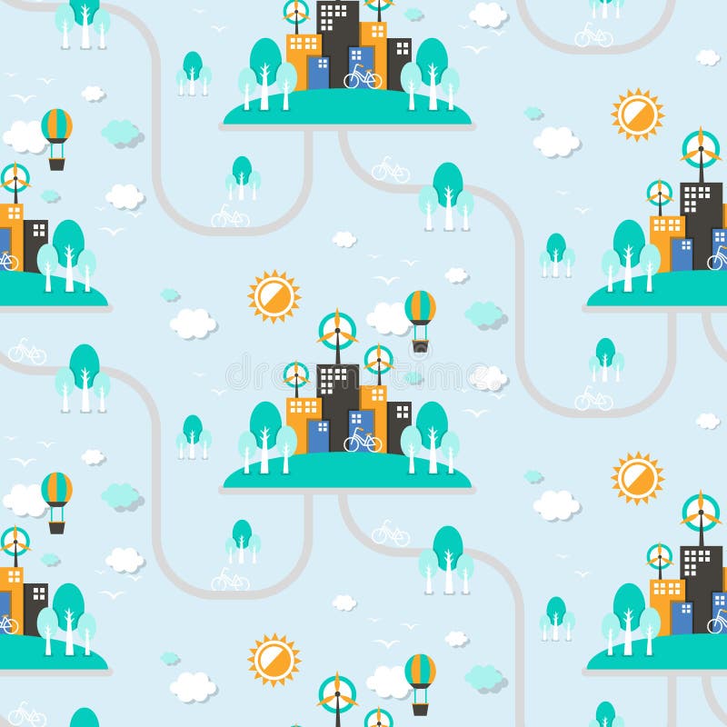 Ecology seamless pattern stock illustration. Illustration of solution ...