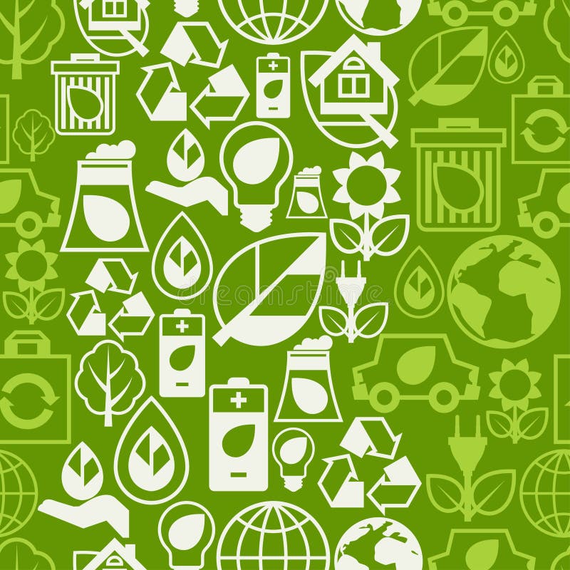 Ecology Seamless Pattern with Environment Icons. Stock Vector ...