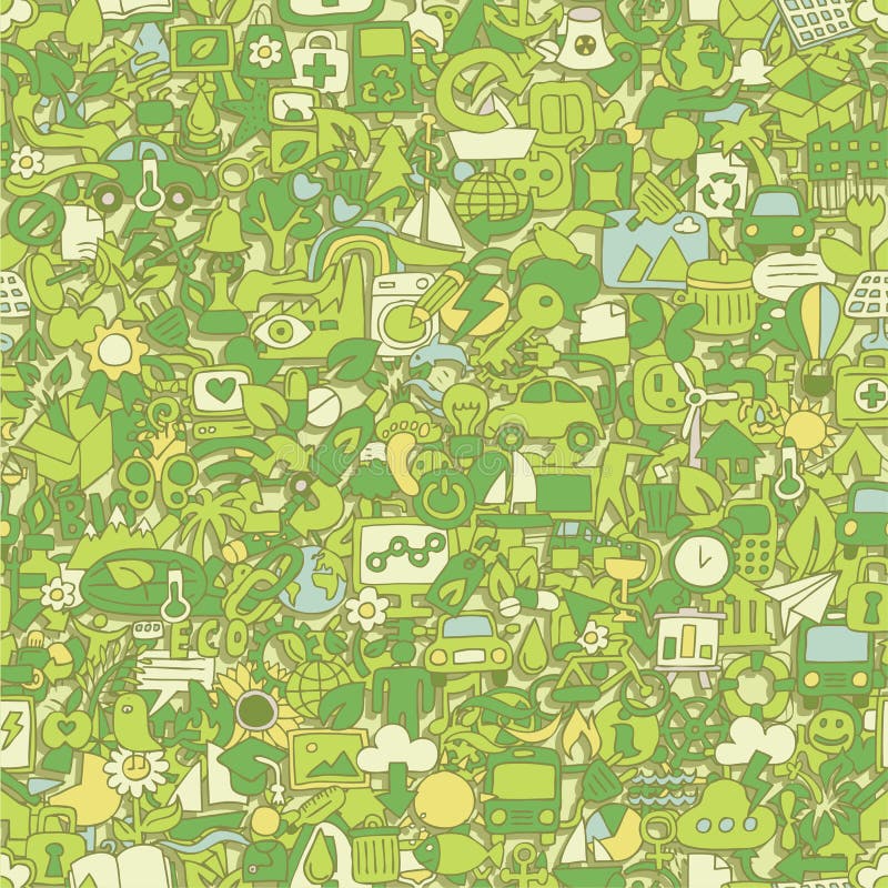 Ecology Seamless Pattern. Global Environment and Recycling Stock Vector ...
