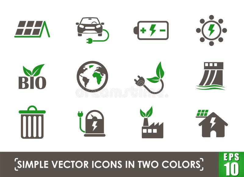 Ecology Simple Vector Icons Stock Vector - Illustration of hand ...