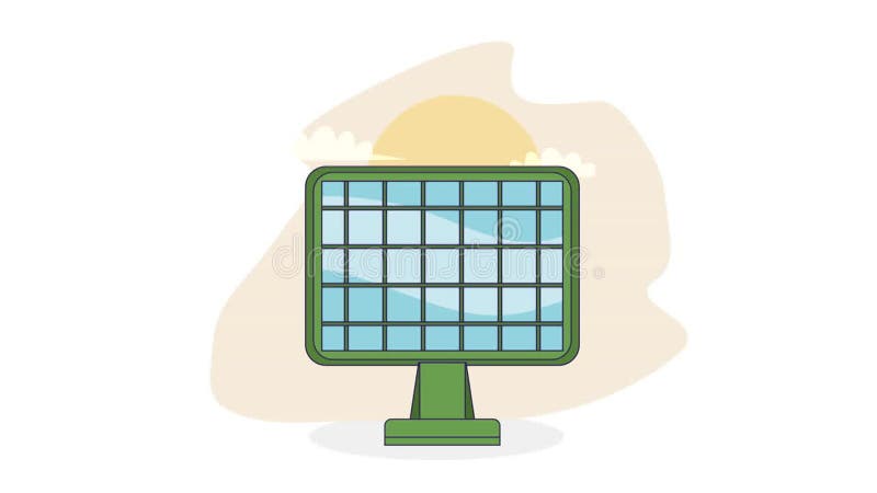 Ecology Solar Panel Tech Animation Stock Footage - Video of save ...