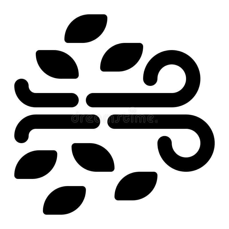Wind, Windy, Blow Glyph Solid Icon Stock Vector - Illustration of ...