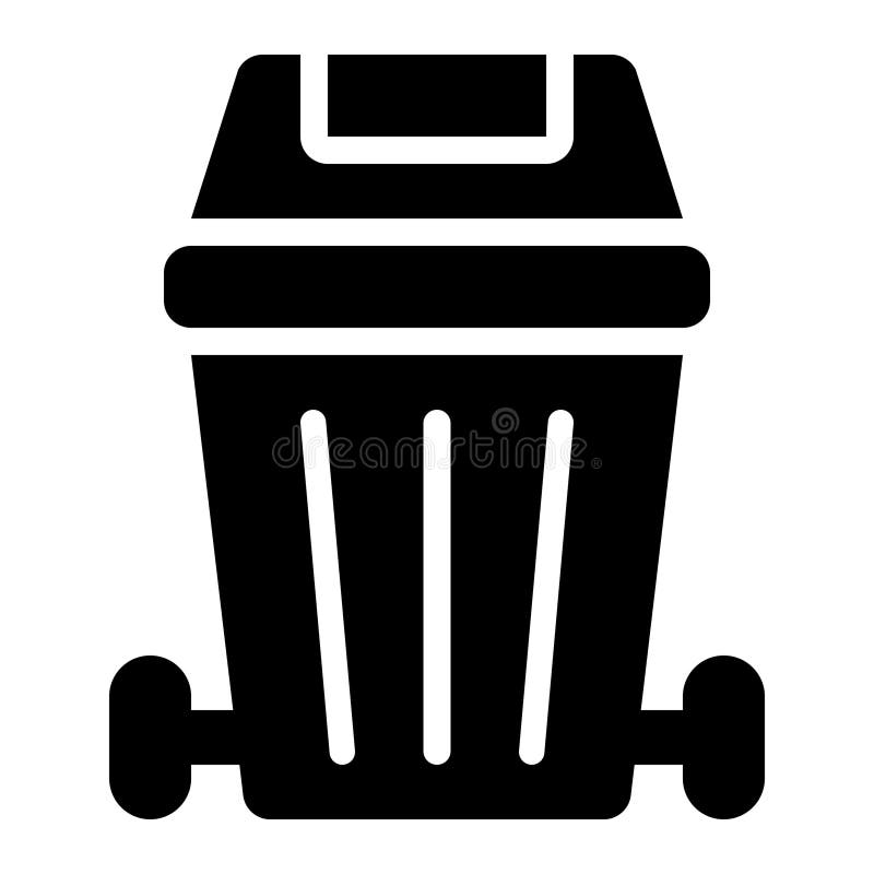 Bin, Trash Can, Waste Glyph Solid Icon Stock Vector - Illustration of ...