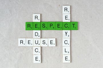 Ecology and Sustainability: Recycle, Reduce, Reuse and Respect Stock ...