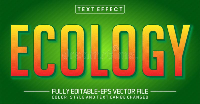 Ecology Text Editable Style Effect Stock Vector - Illustration of style ...