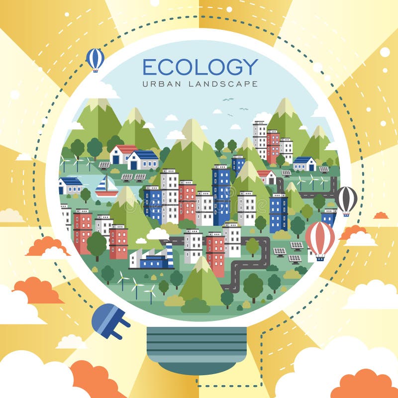 Ecology urban landscape stock vector. Illustration of healthy - 66986859