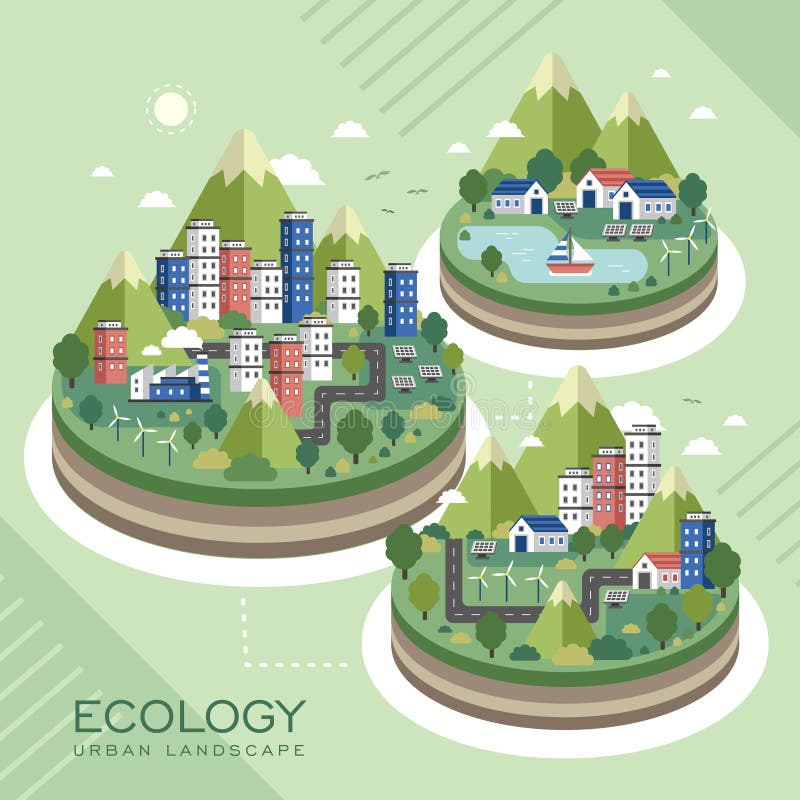 Ecology landscape stock illustration. Illustration of illustration ...