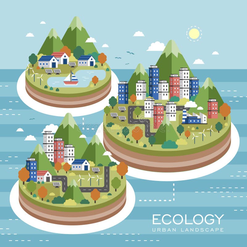 Ecology urban landscape stock illustration. Illustration of landscape ...