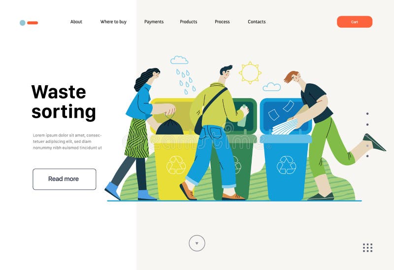 Ecology - Waste sorting stock vector. Illustration of garbage - 249824326