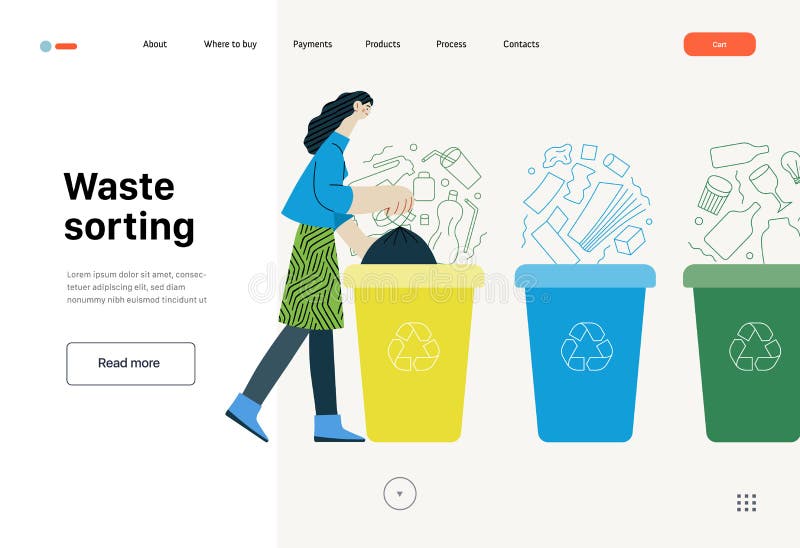 Ecology - Waste sorting stock vector. Illustration of trash - 249698097