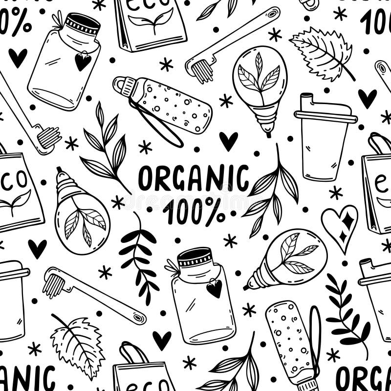 Ecology, Zero Waste, Recycling - Seamless Vector Pattern. Reusable ...