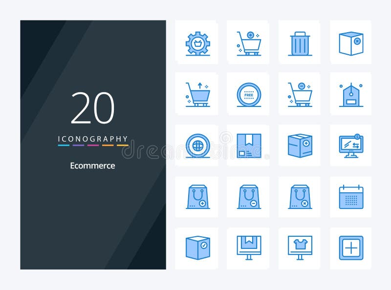 20 Ecommerce Blue Color Icon for Presentation Stock Vector ...