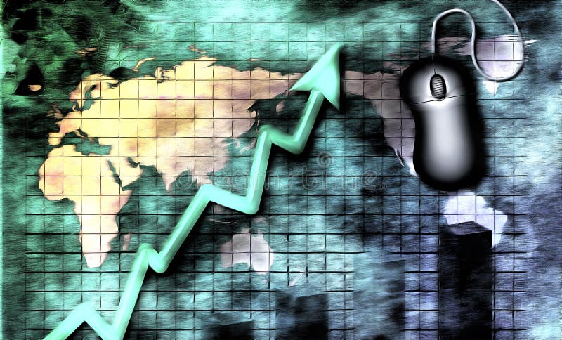 Ecommerce Concept. Chart and PC Mouse Stock Illustration - Illustration ...