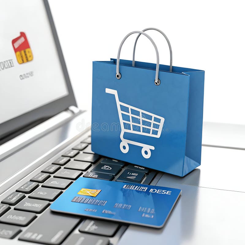 Ecommerce 3D Icon stock illustration. Illustration of store - 356378688