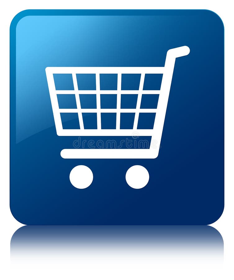 Ecommerce Icon Blue Square Button Stock Illustration - Illustration of ...