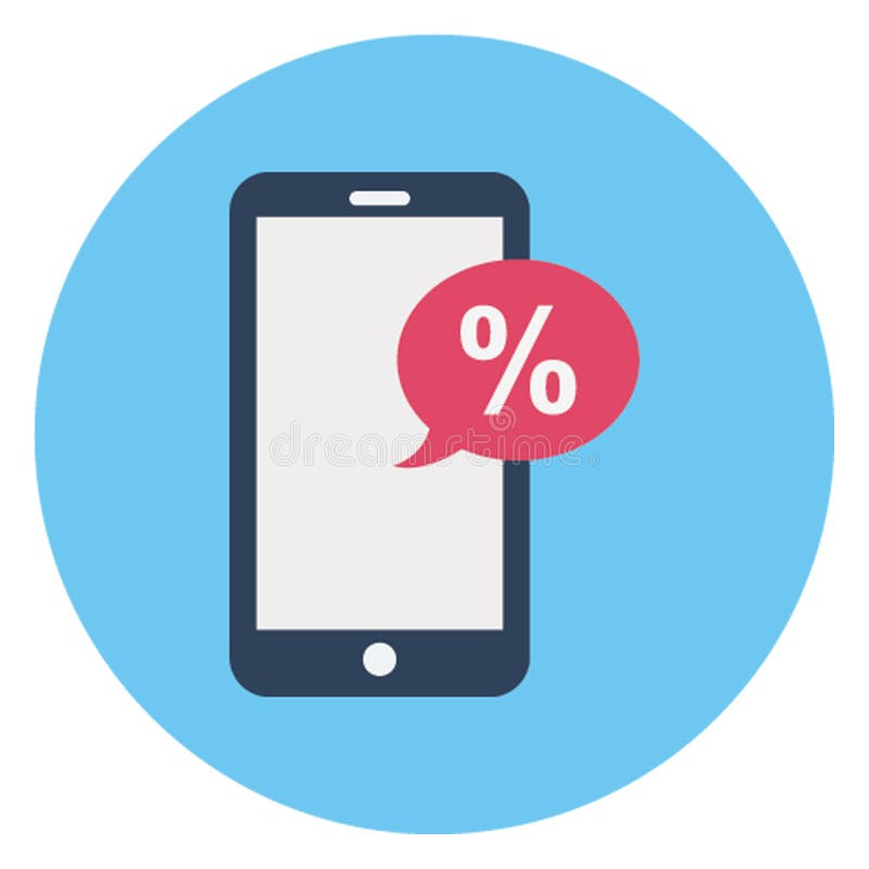 Ecommerce, Mobile Discount Isolated Vector Icon Which Can Be Easily ...