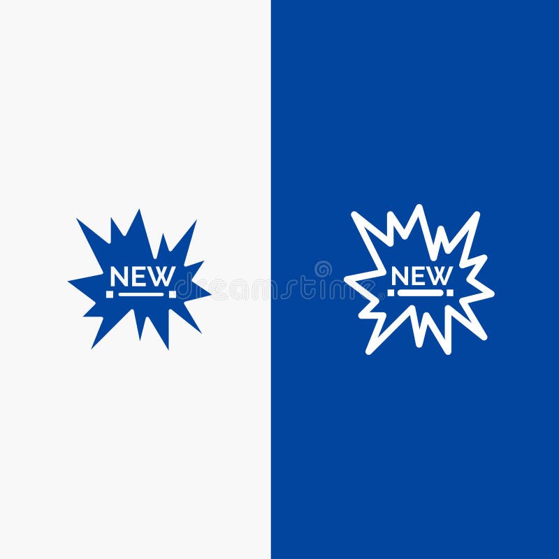 Ecommerce, Shopping, Tag, New Line and Glyph Solid Icon Blue Banner ...