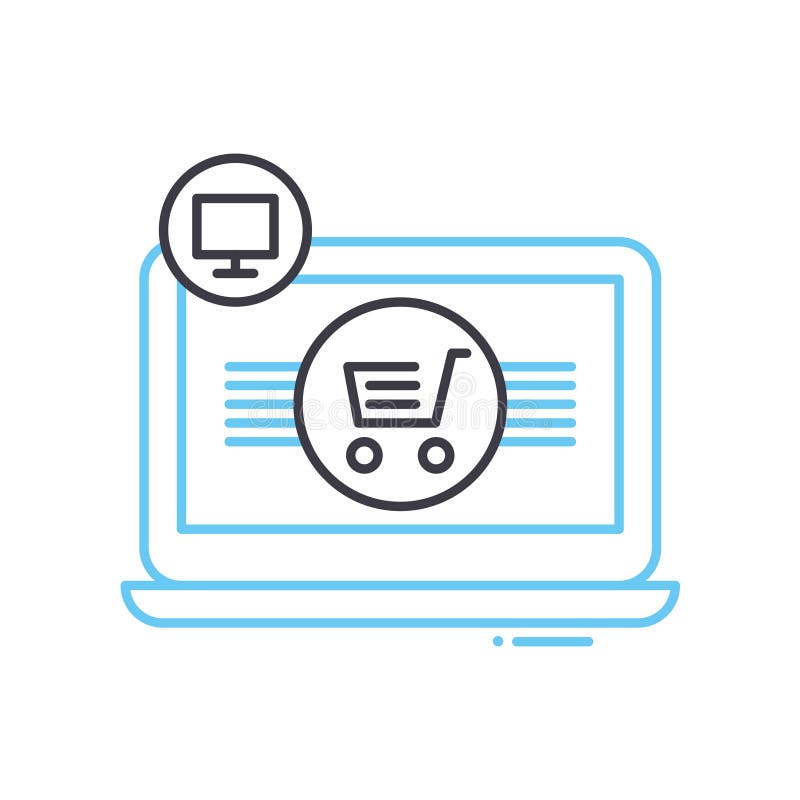 Ecommerce Website Line Icon, Outline Symbol, Vector Illustration ...