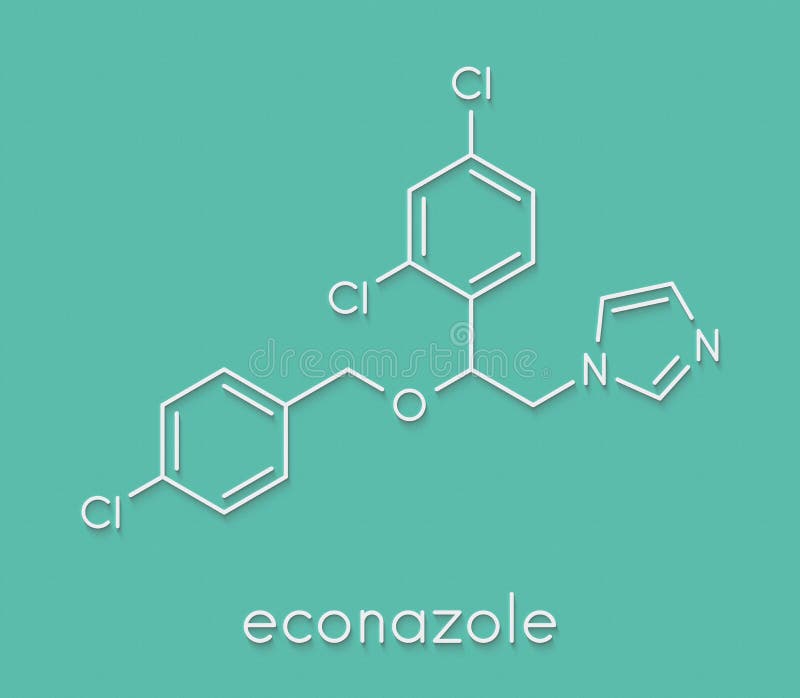 Econazole Antifungal Drug Molecule. Skeletal Formula. Stock Vector ...