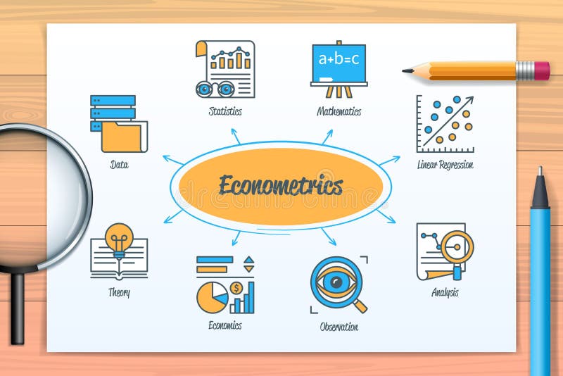 Econometrics Chart with Icons and Keywords Stock Vector - Illustration ...
