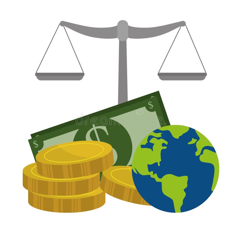 Economia globale illustrazione vettoriale. Illustrazione di valuta ...