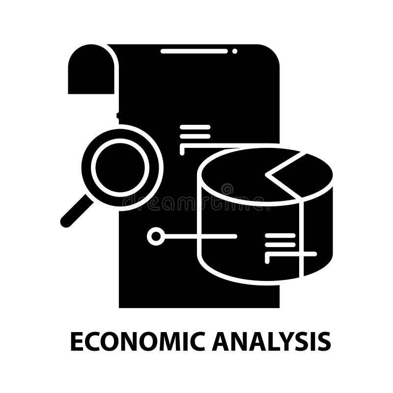 Economic Analysis Icon, Black Vector Sign with Editable Strokes ...
