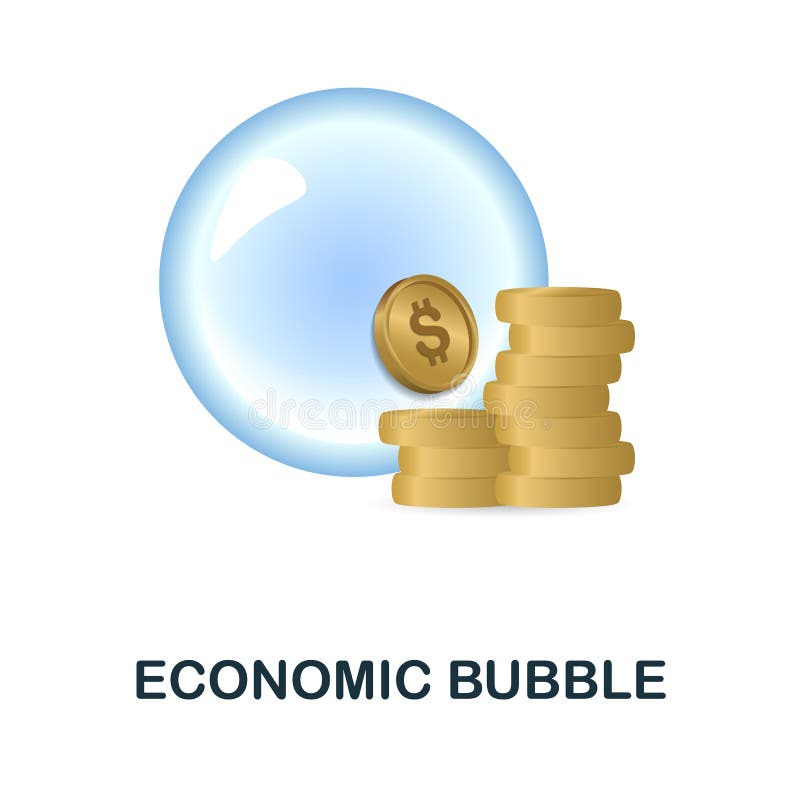 Economic Bubble Icon. 3d Illustration from Economic Crisis Collection ...