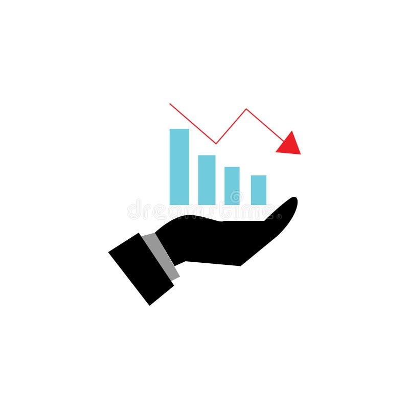 Economic Chart Declining Icon Vector Illustration Design Stock Vector ...