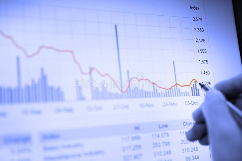 Economic contraction graph stock photo. Image of curve - 7609478
