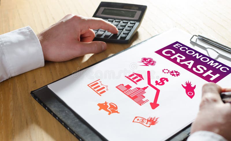 Economic Crash Concept on a Clipboard Stock Image - Image of economic ...