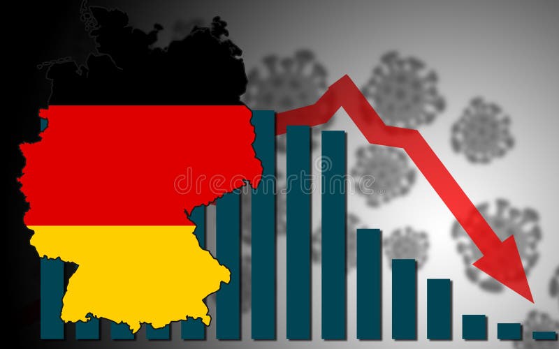 Economic Crisis with Covid-19 Crisis Concept with Germany Map Stock ...