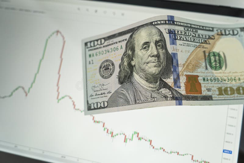 Economic Crisis. Dollar Devaluation. . Graph of Sharp Rise and Fall of ...