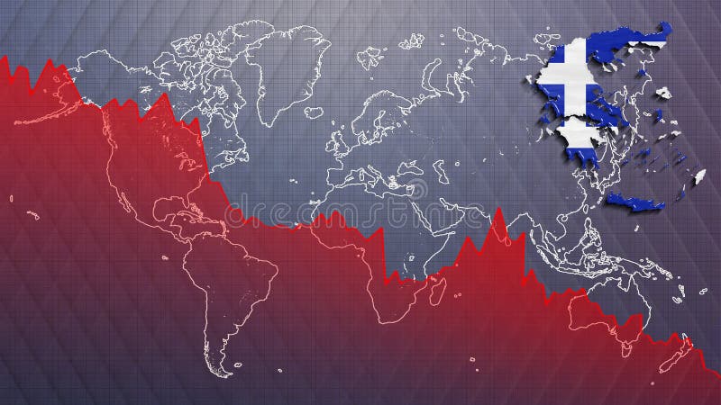 Economic Crisis Greece Map and Flag Stock Illustration - Illustration ...