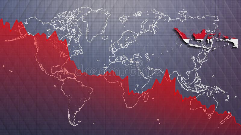 Economic Crisis Indonesia Map and Flag Stock Illustration ...