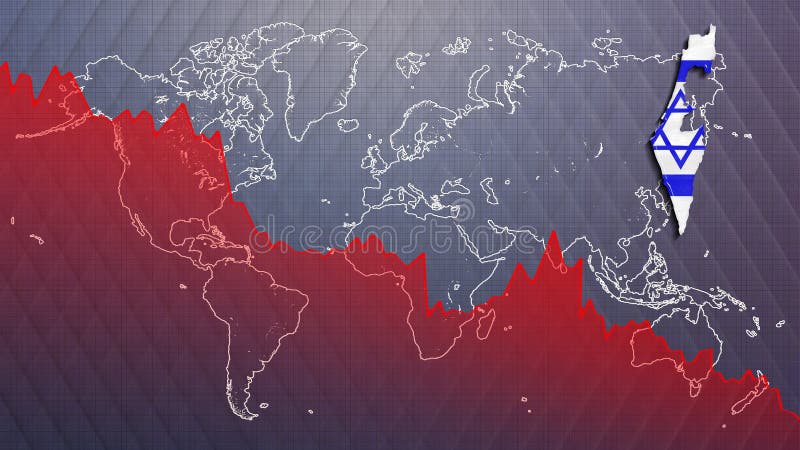 Economic Crisis Israel Map and Flag Stock Illustration - Illustration ...