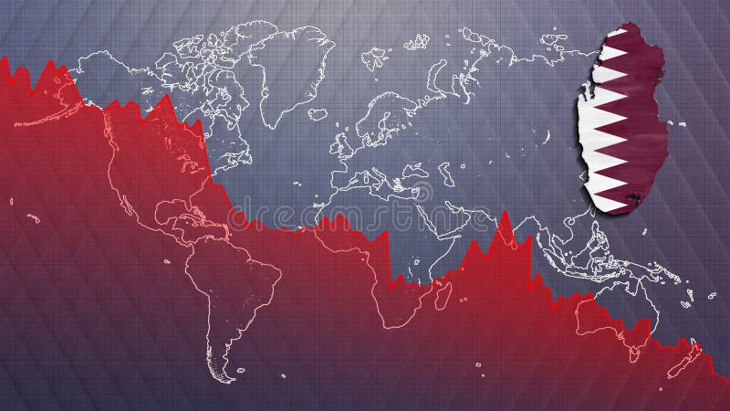 Economic Crisis Qatar Map and Flag Stock Illustration - Illustration of ...