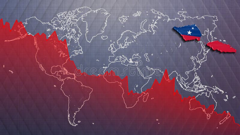 Economic Crisis Samoa Map and Flag Stock Illustration - Illustration of ...
