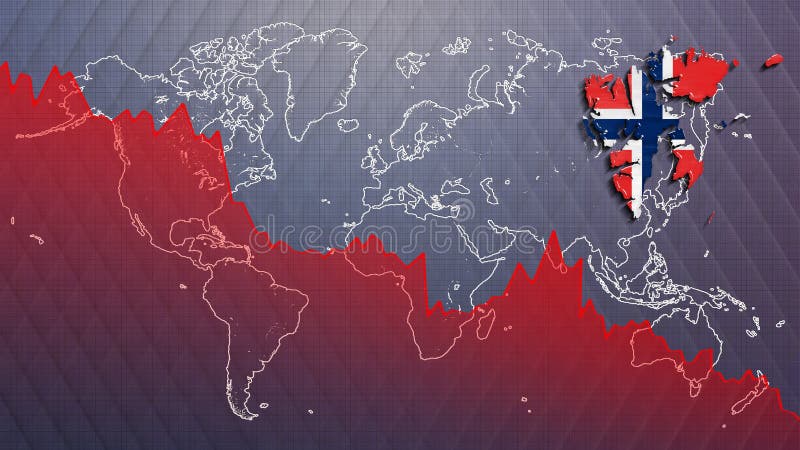 Economic Crisis Svalbard and Jan Mayen Map and Flag Stock Illustration ...