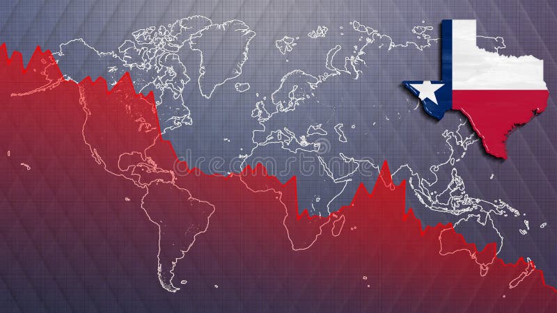 Economic Crisis Texas Map and Flag Stock Illustration - Illustration of ...