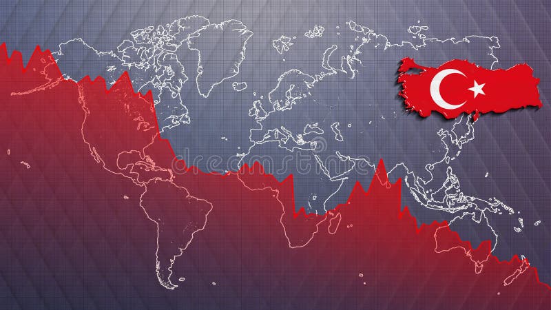 Economic Crisis Turkey Map and Flag Stock Illustration - Illustration ...