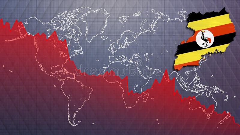 Economic Crisis Uganda Map and Flag Stock Illustration - Illustration ...
