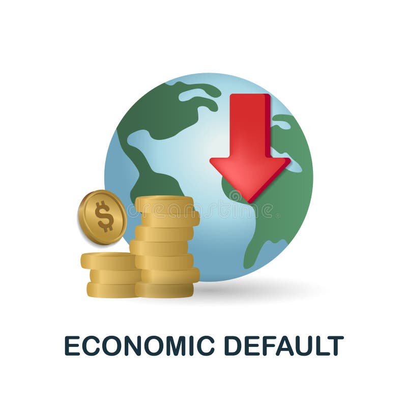 Economic Default Icon. 3d Illustration from Economic Crisis Collection ...