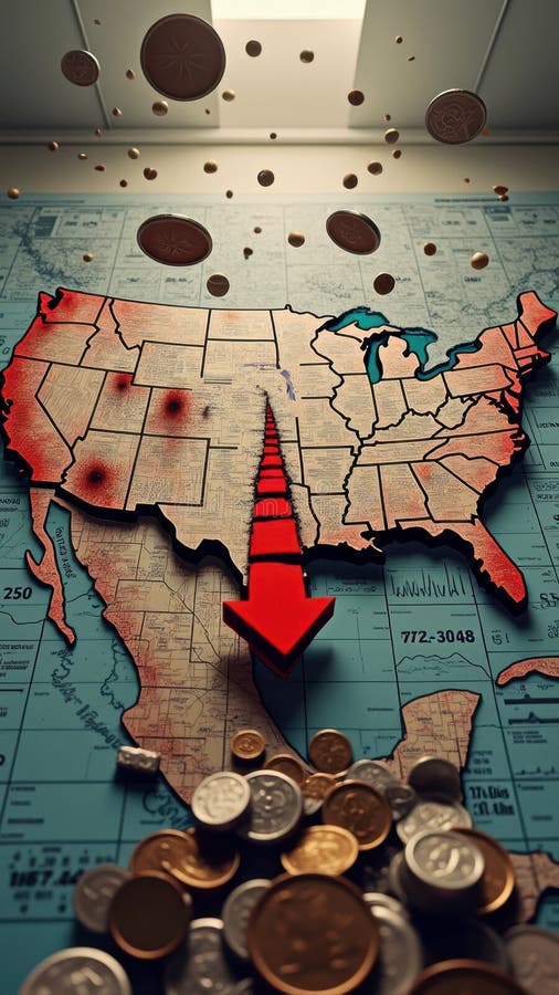 Economic Downturn, Debt Crisis and Market Crash Concept AIG41 Stock ...