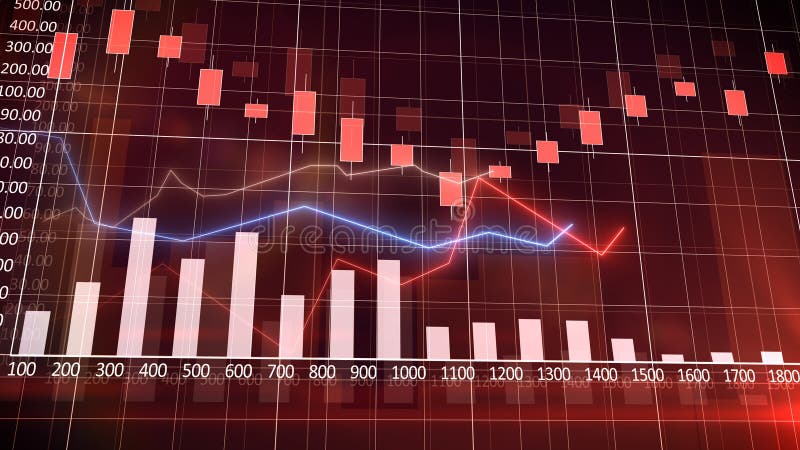 Economic Graph And Bar Chart Stock Illustration - Illustration of ...