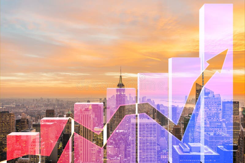 Economic Growth Concept with Charts Stock Illustration - Illustration ...