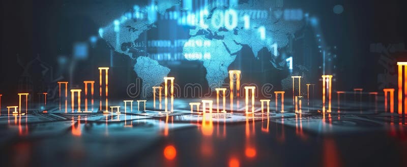 Economic Growth and Currency Flow with Graphs and Charts Stock Photo ...