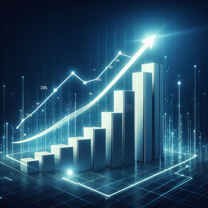 Economic Growth Graph with Glowing Lines Stock Photo - Image of growth ...