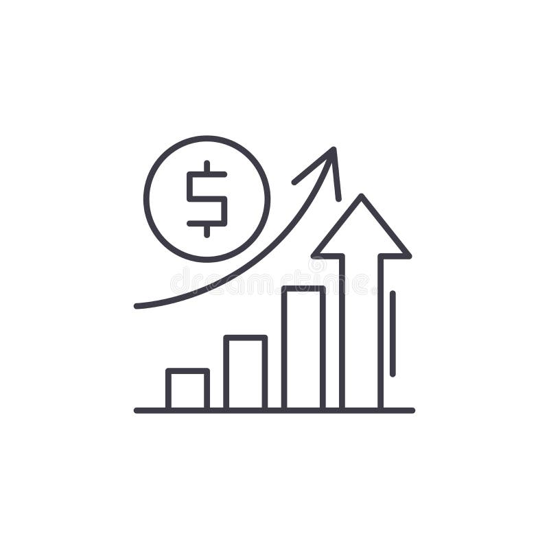 Economic Growth Line Icon Concept. Economic Growth Vector Linear ...