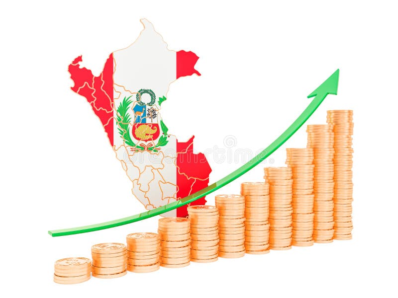 Economic Growth in Peru Concept, 3D Rendering Stock Illustration ...