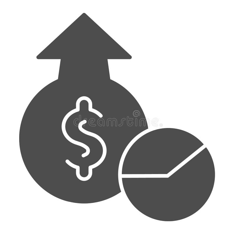 Economic Growth Rate Solid Icon. Increase Chart Vector Illustration ...